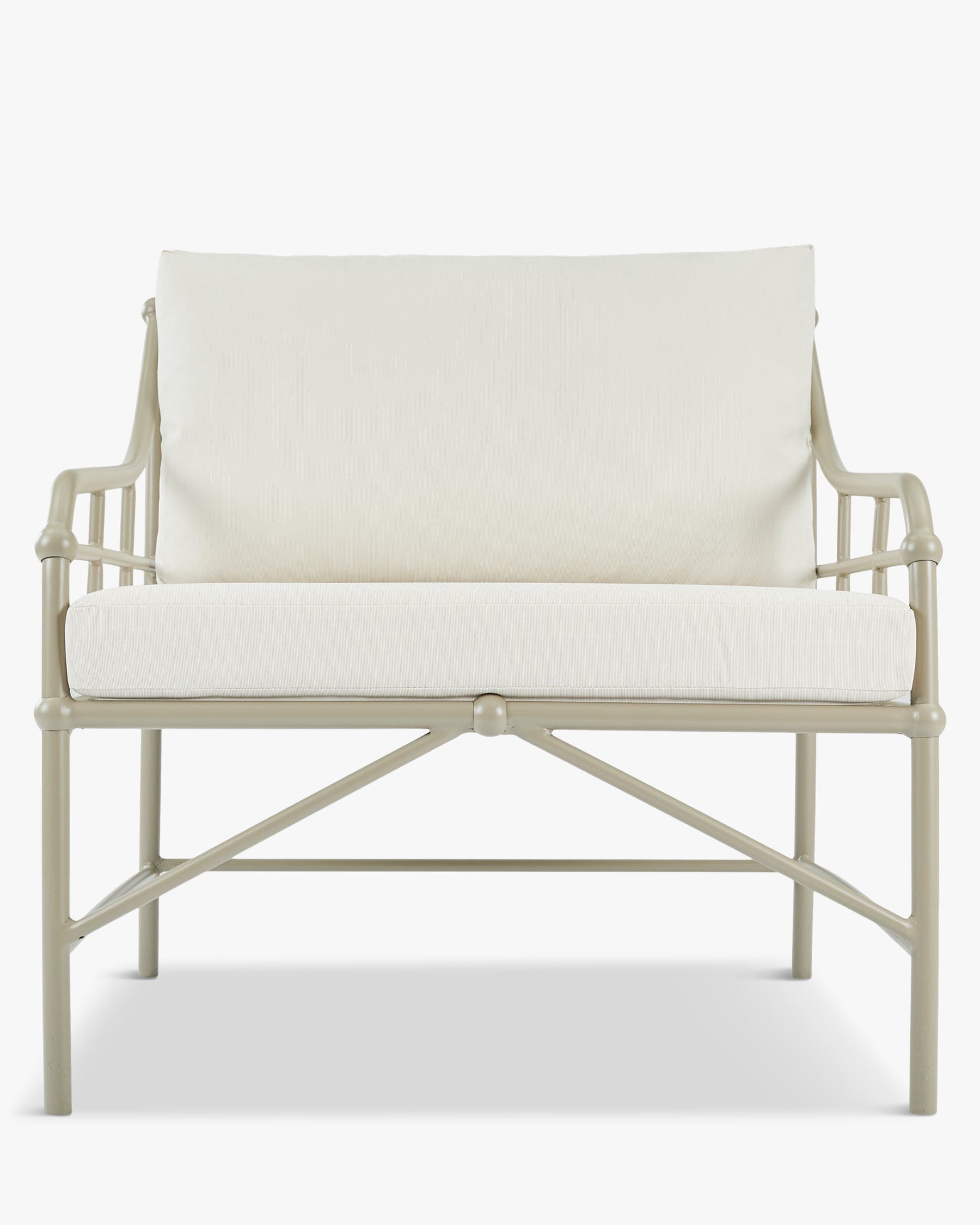 Outdoor armchair - Cream white & taupe metal - NV GALLERY - AMALFI – NV ...
