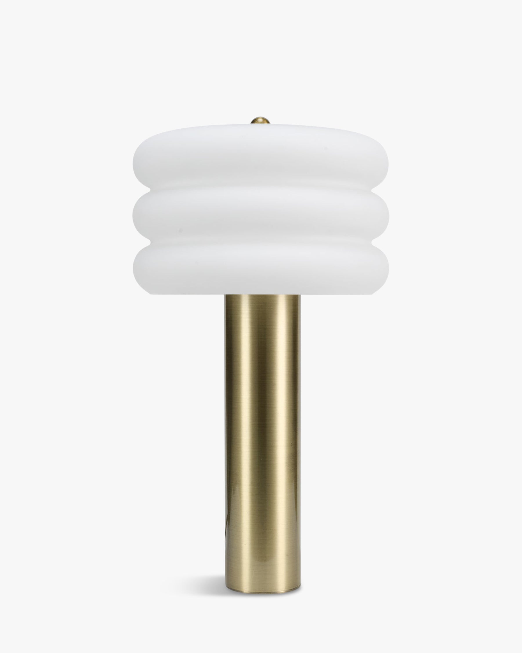 Table lamp, White glass & gold metal - NV GALLERY - HOUSTON – NV Gallery