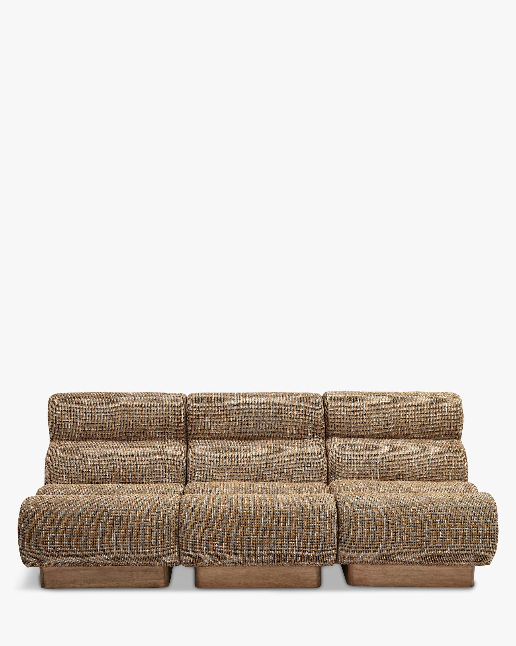 Canapé 3 places modulable, Tweed crème & bois blond - NV GALLERY - COZY ...