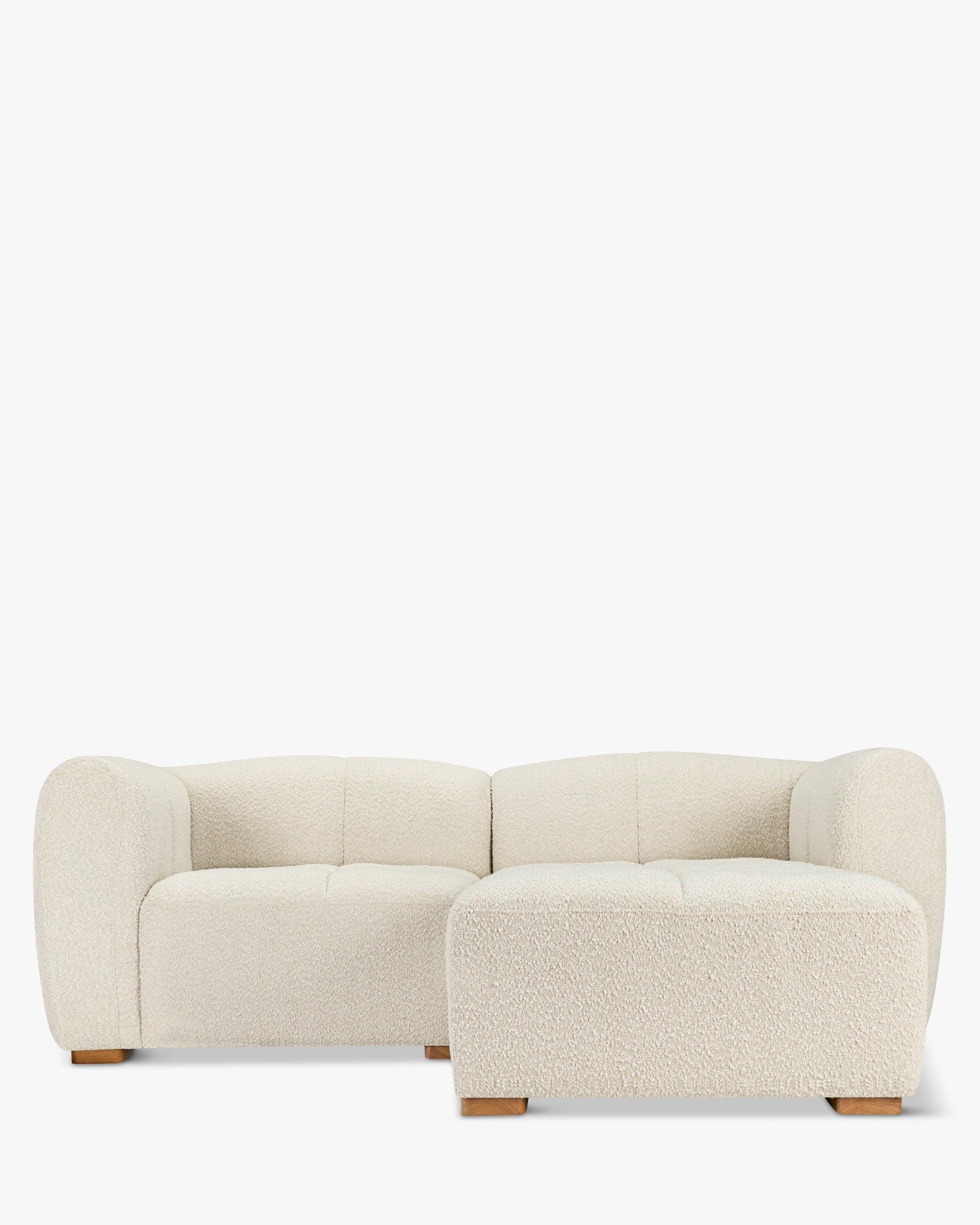 Modular corner sofa, Curly Oatmeal White - NV GALLERY - BELIZE – NV Gallery